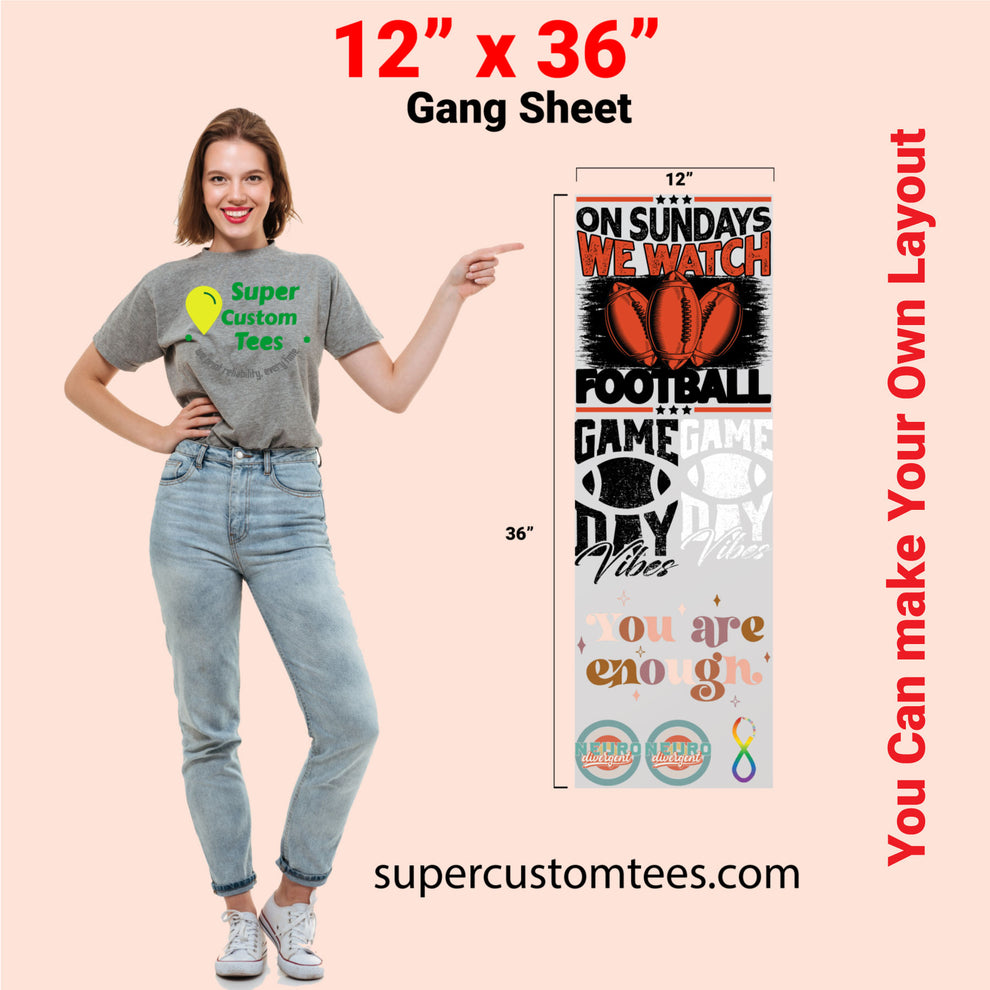 Custom DTF Gang Sheet - Build Your Gang Sheets - 12" Width – Super ...