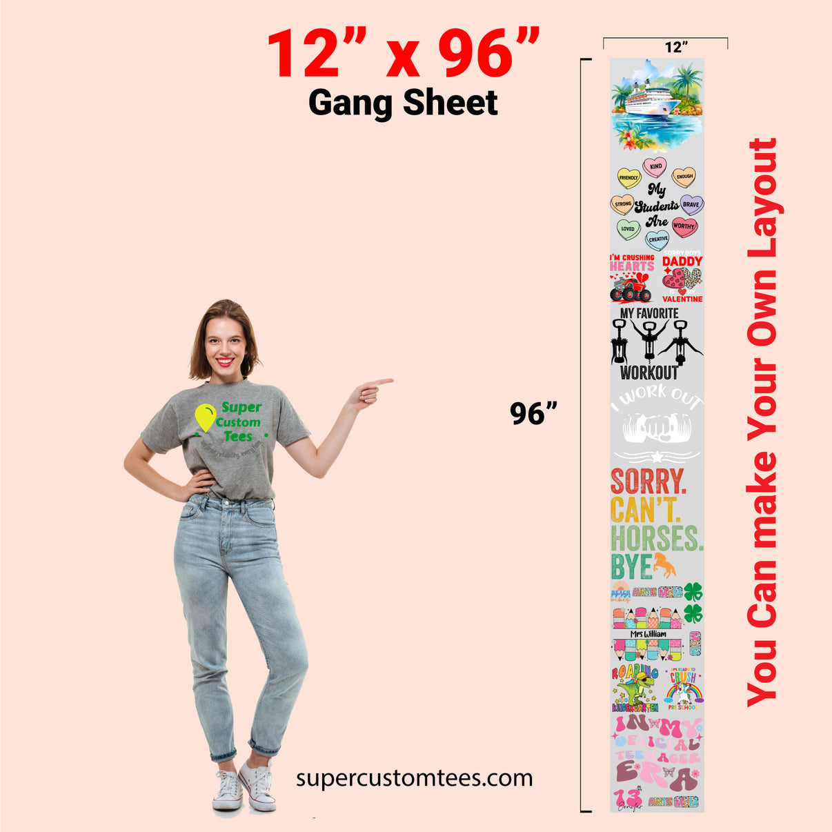 Custom DTF Gang Sheet - Build Your Gang Sheets - 12" Width – Super ...
