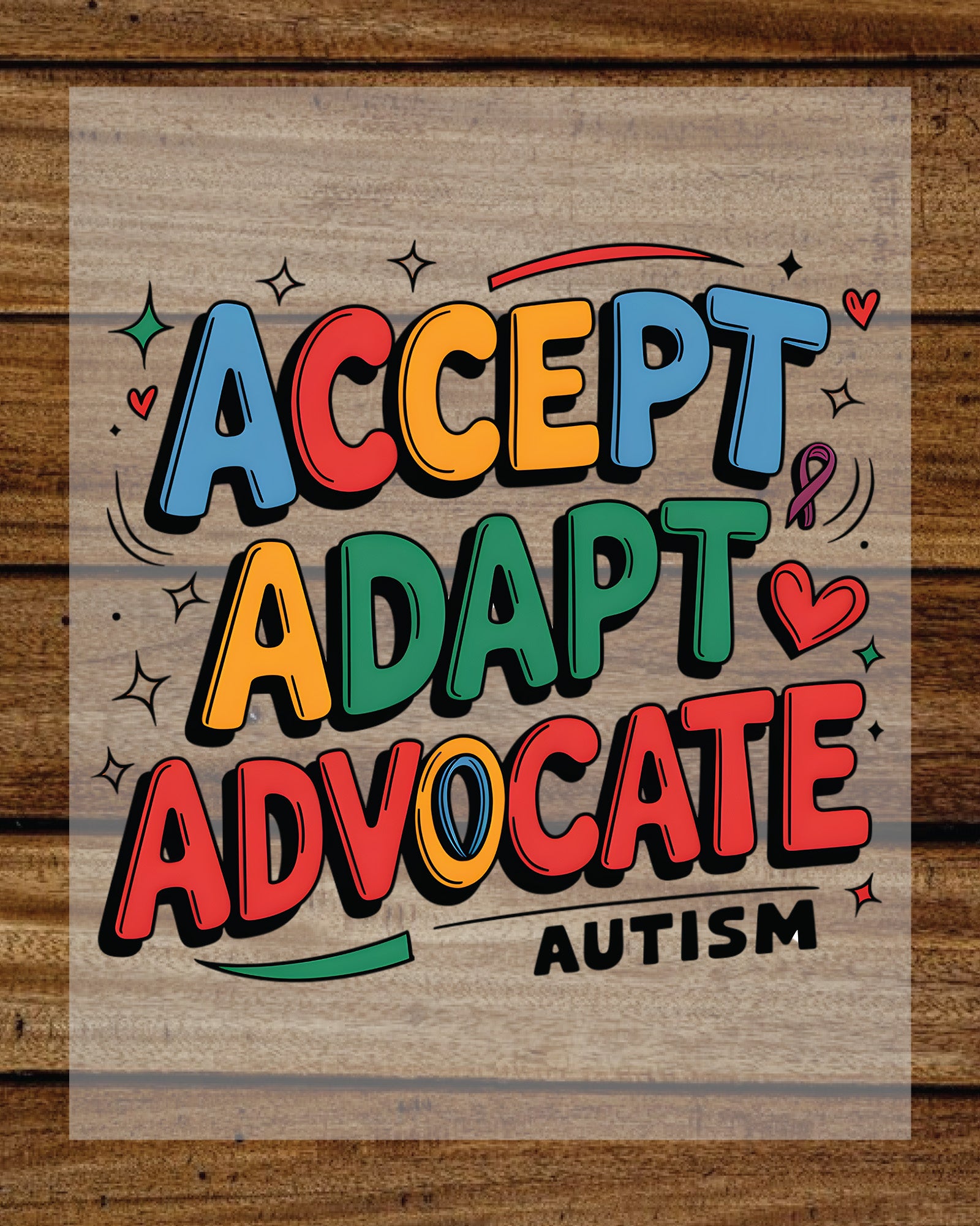 Autism DTF Transfer Accept Adapt Advocate Iron on Transfers for Shirts ...