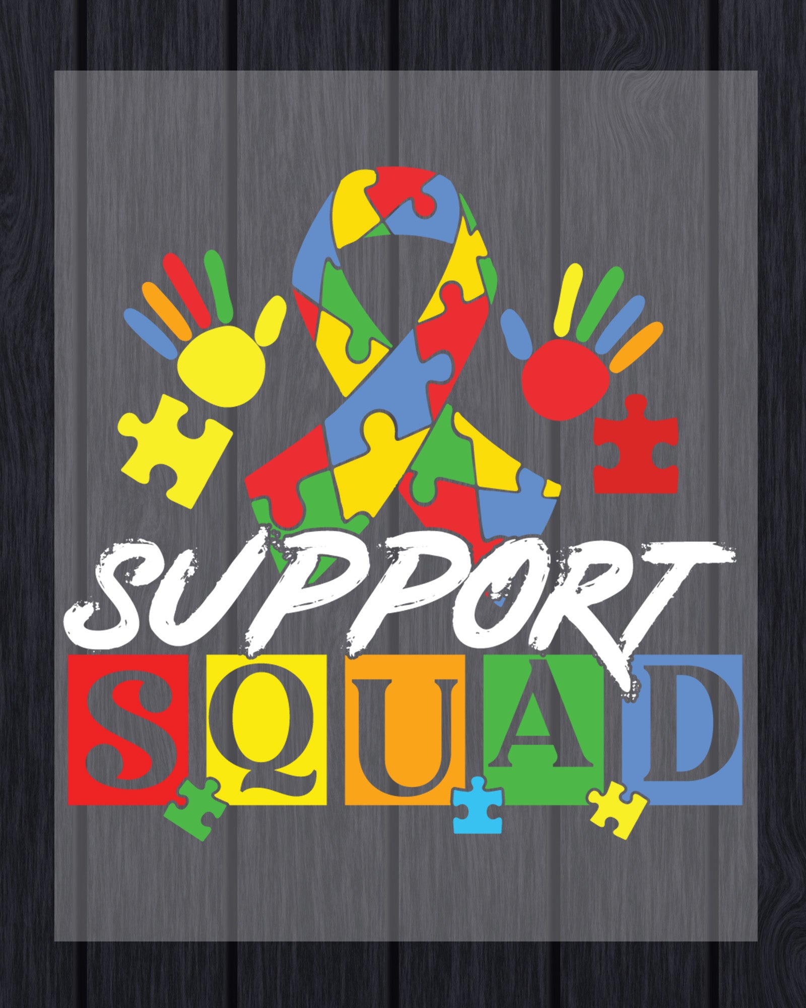 Autism Support Squad DTF Transfer Ready to Press Autism Warrior Heat T ...