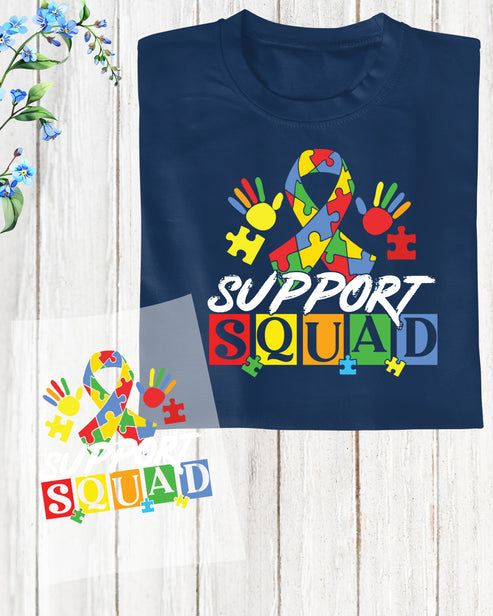 Autism Support Squad DTF Transfer Ready to Press Autism Warrior Heat T ...