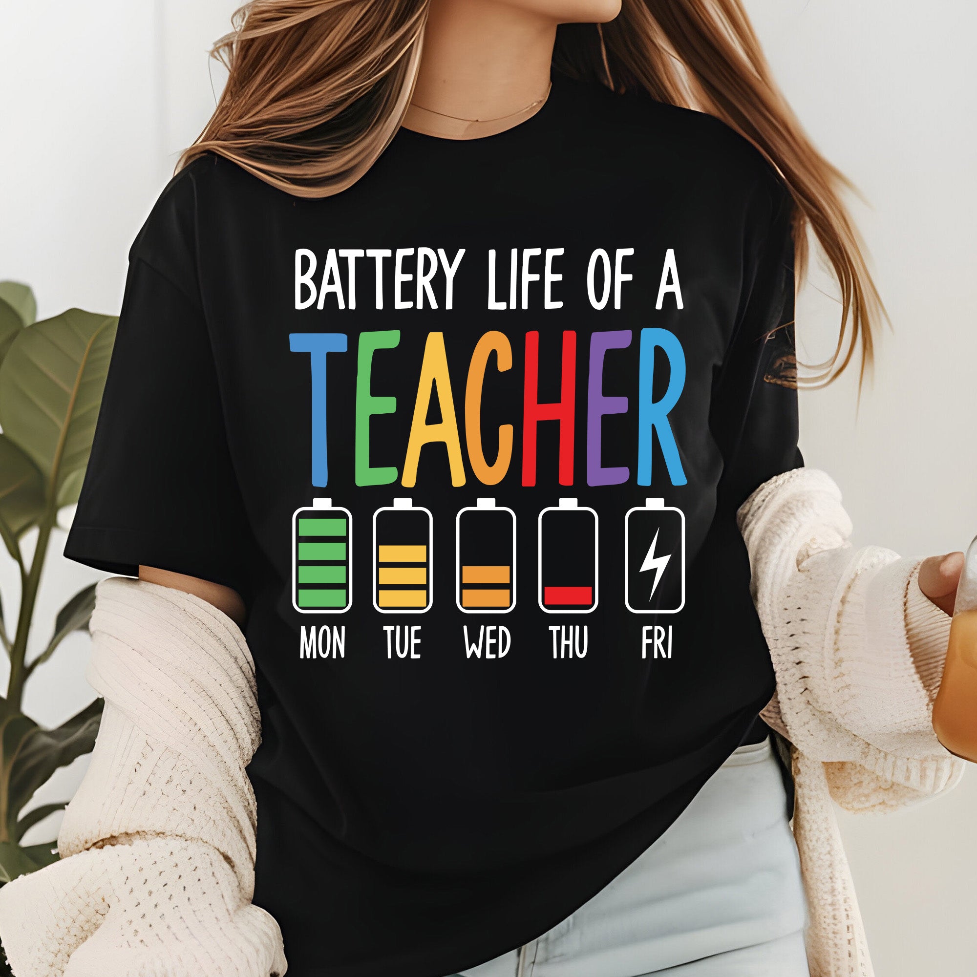 Battery Life of a Teacher Shirts – Super Custom Tees