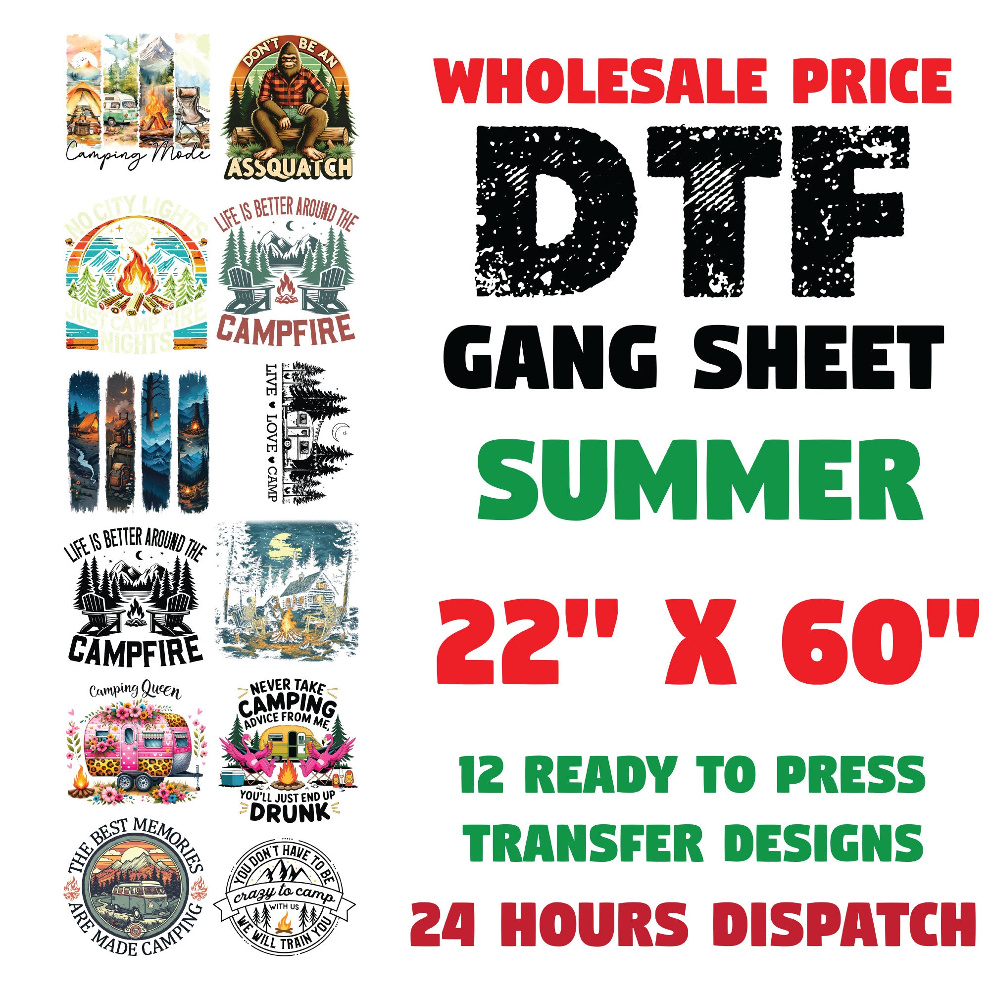 Summer DTF Transfer Gang sheet Ready to Press – Super Custom Tees